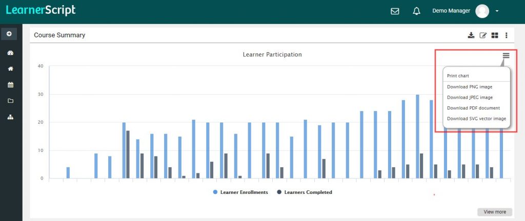 Export Moodle reports, access them anywhere & anytime - LearnerScript